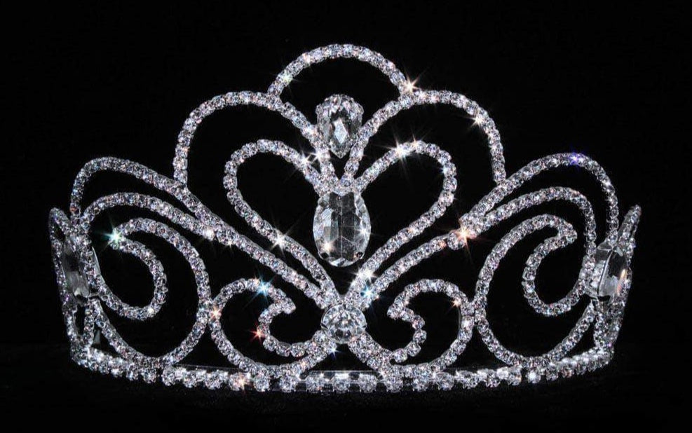 Sky Princess 3.25" Crystal Rhinestone Silver Tiara – Formalwear Outlet