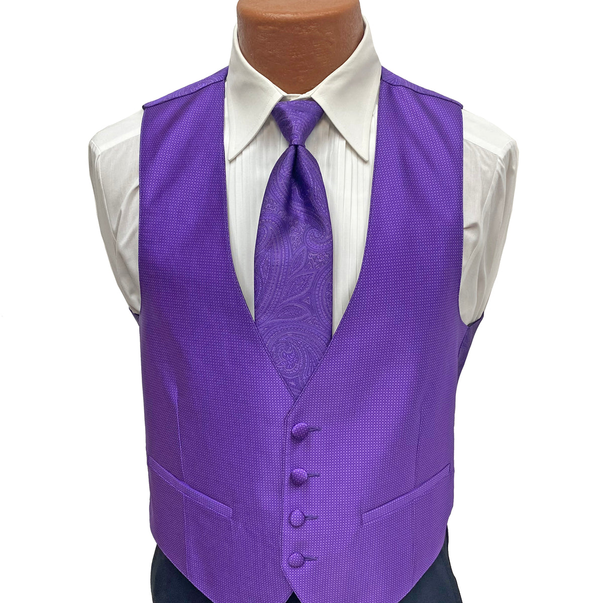 Flow 'Dynasty' Men's Fullback Vest and Tie Set - Viola (Purple ...