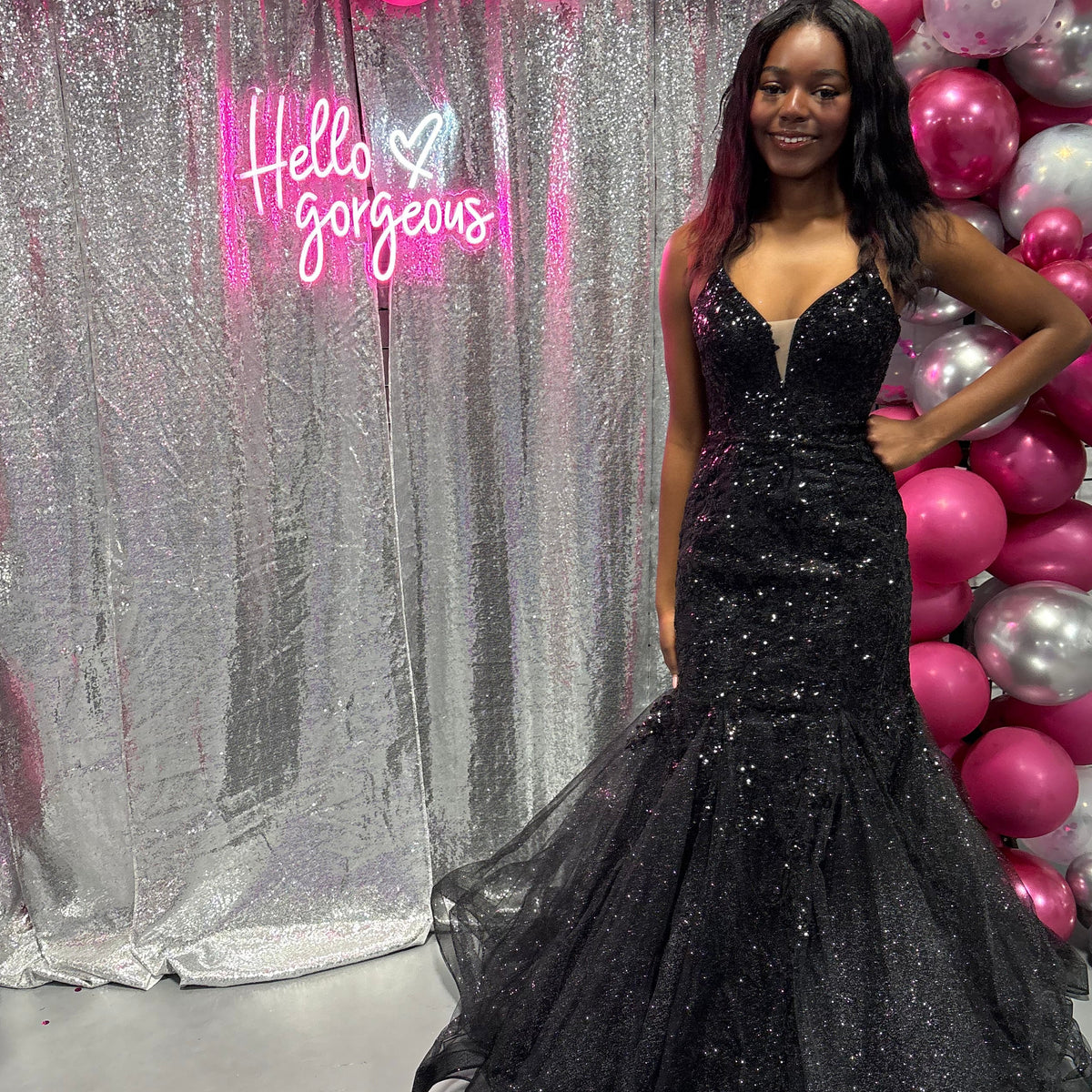 FLAIR Prom 25001 Glitter Tulle Mermaid Dress – Formalwear Outlet