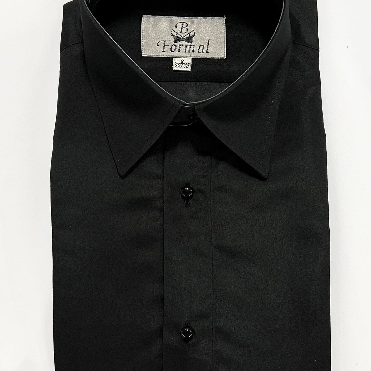 New Black Laydown Collar Tuxedo Shirt – Formalwear Outlet